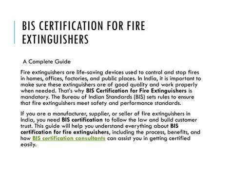 Bis Certification Fire Extinguishers Pdf