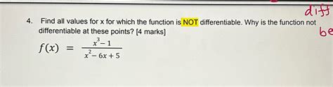 Solved Find All Values For X ﻿for Which The Function Is Not