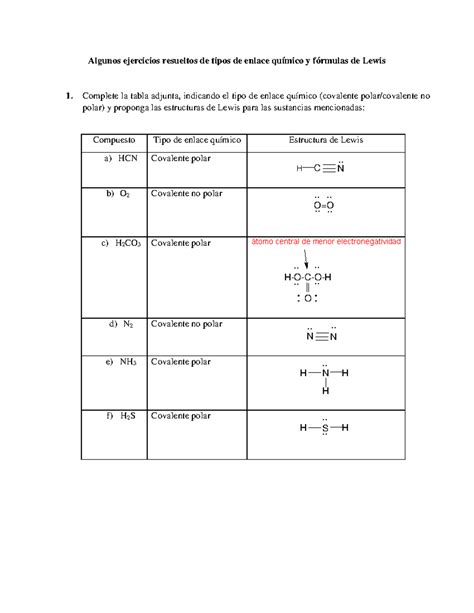 Estructura De Lewis Del Enlace Covalente Polar