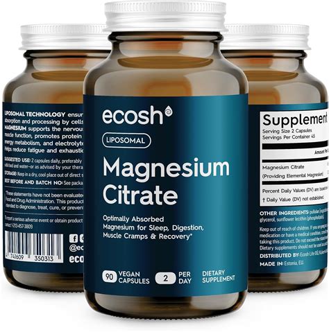 Liposomal Magnesium Citrate Capsules — High Absorption Magnesium Supplement For