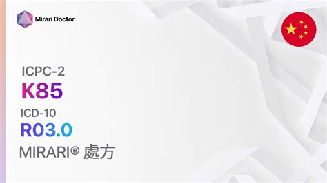 K85 血壓升高 Icd 10 R030 Mirari® 處方 Youtube