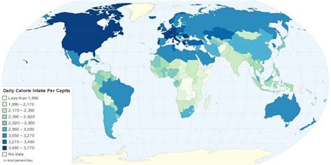 Daily Calorie Intake Per Capita Map Developed Nation Environmental