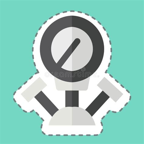 Sticker Line Cut Manometer Related To Welder Equipment Symbol Simple
