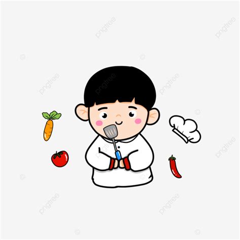 Handdrawing Cute Chef Boy Illustration Cute Chef Boy Cheff Cartoon