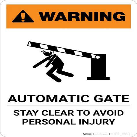 Acrylic Black Red White Danger Automatic Gates Safety Sign Shape