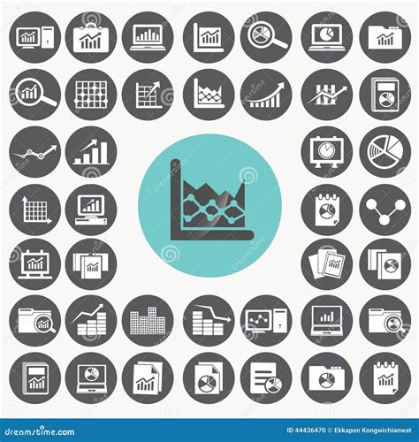 Statistics Icons Set Stock Illustration Illustration Of Columm 44436470
