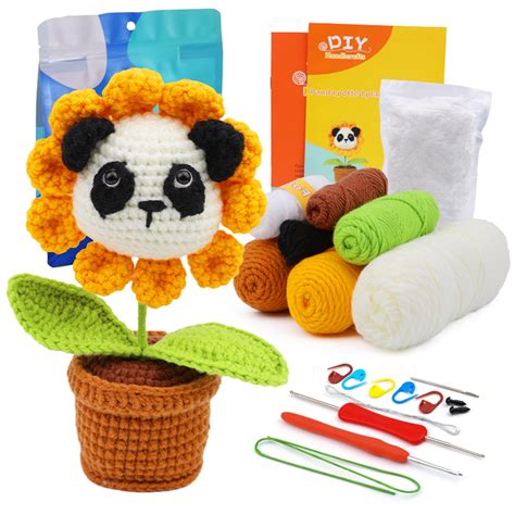 Diy Knitting Materials Package English Crochet Wool Knitting Doll Knitting Diy Wool Potted Plant