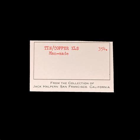 Tin Copper Amalgam Human Made Na