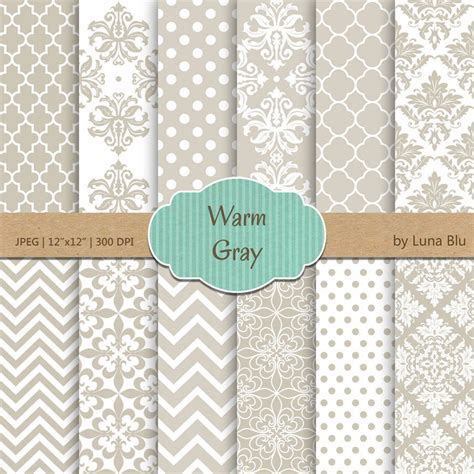 Gray Digital Paper Gray Patterns Gray Scrapbook Etsy