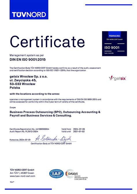 Certificate Of Iso 9001 Getsix