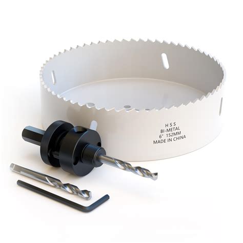 Csoom Hss 6 White Hole Saw Set With Replacement Arbor And Wrench For