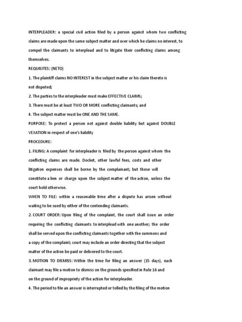 Interpleader Pdf Lawsuit Complaint