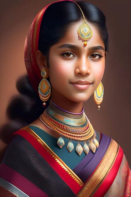 Premium Photo Ethereal Beauty Indian Girl Portrait