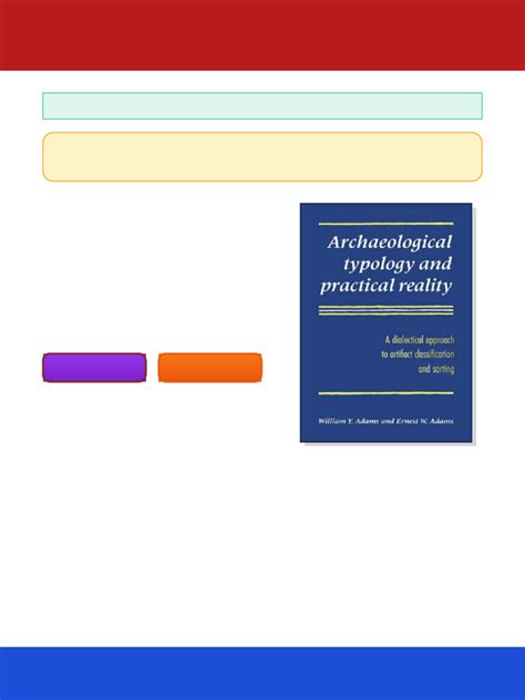 Archaeological Typology And Practical Reality A Dialectical Approach To