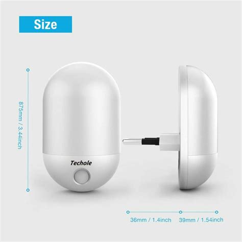 Lampka Nocna Do Gniazdka Z Czujnikiem Zmierzchu Techole Ld060 Wh