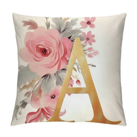 Jeuxus Throw Pillow Covers Alphabet Decorative Pillow Cases Abc Letter