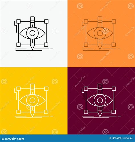 Design Draft Sketch Sketching Visual Icon Over Various Background Line Style Design