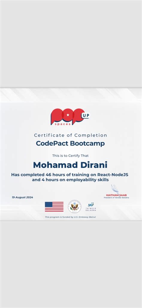 Mohamad Dirani On Linkedin Im Honoured In The Completion Of The
