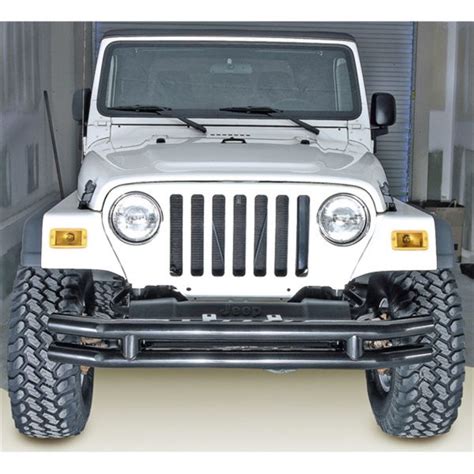 Buy Rugged Ridge Double Tube Front Bumper In Gloss Black 1976 06
