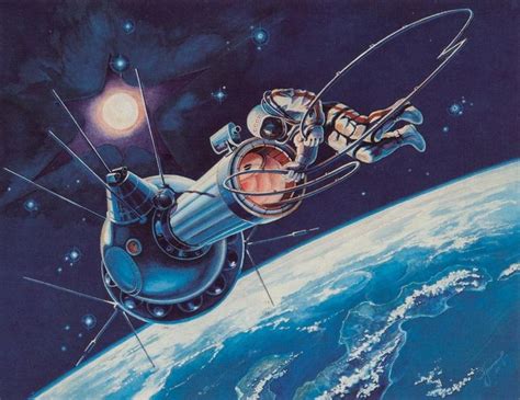 1980 Self Portrait By Cosmonaut Alexei Leonov First Human To Walk In