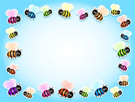 Colorful Cartoon Bee Border Template 21566439 Vector Art At Vecteezy