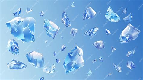 Premium Photo Broken And Exploded Glass Surface Flying In Bunches Of Sharp Pieces Of Blue