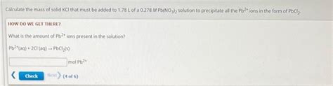 Solved Calculate The Mass Of Solid Kcl That Must Be Added To