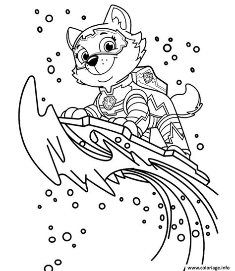 Coloriage Mighty Pups Pat Patrouille Everest Dessin à Imprimer Paw