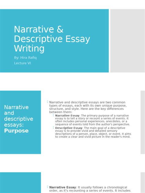 Narrative Vs Descriptive Essays Guide Pdf Essays Narrative