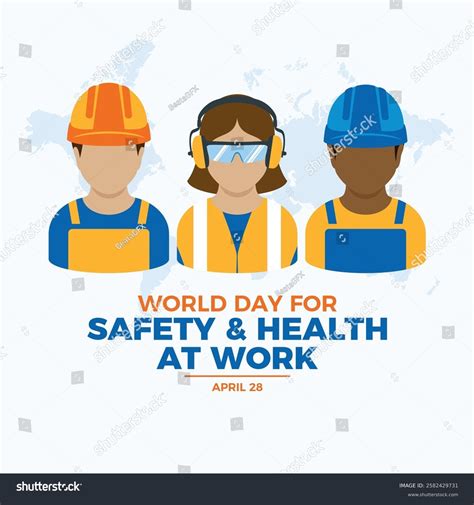 World Day Safety Health Work Poster Stock Vector Royalty Free