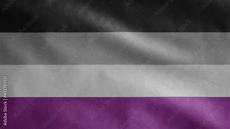 Asexuality Flag Waving In The Wind Asexual Banner Blowing Stock