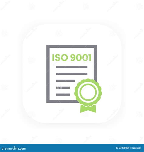 Iso 9001 Certificate Vector Illustration Stock Vector Illustration