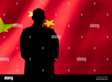 Ccp Government Agent Standing Proud In Front Of Chinese Flag Feeling