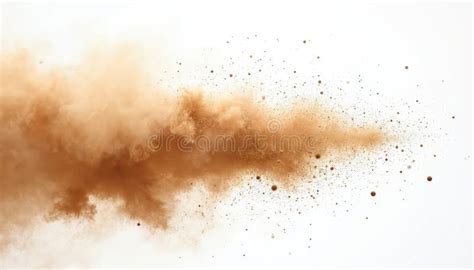 Sandstorm Dust Cloud With Small Particles Isolated On White Background