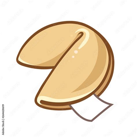 Plakát Fortune Cookie Vector Cartoon Illustration Isolated On White