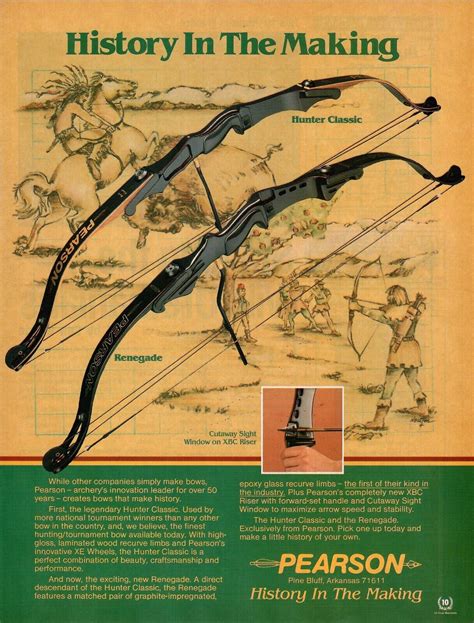 Vintage 1987 Pearson Compound Bow Hunting Archery Print Ad Ebay