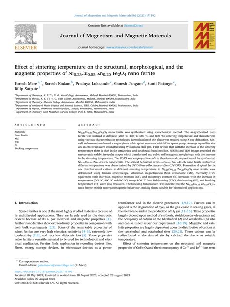 Pdf Effect Of Sintering Temperature On The Structural Morphological