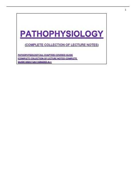 Pathophysiologyall Chapters Covered Guide Complete Collection Of