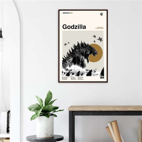 Godzilla Movie Poster Godzilla Wall Art Mid Century Modern Art