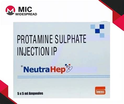 Protamine Sulfate Injection Neutrahep 10mg Injection 5x5 Ml Vials At ₹ 17piece In Surat