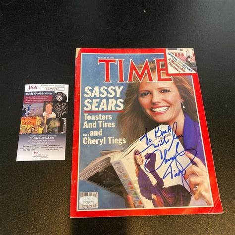 Cheryl Tiegs Signed Autographed Time Magazine With Jsa Coa