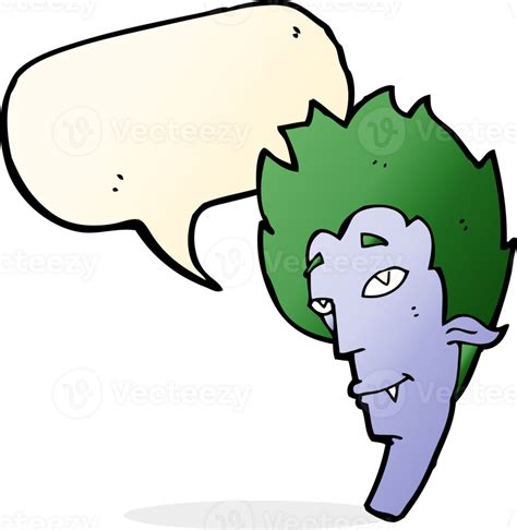 Cartoon Vampire Head With Speech Bubble 45231363 Png