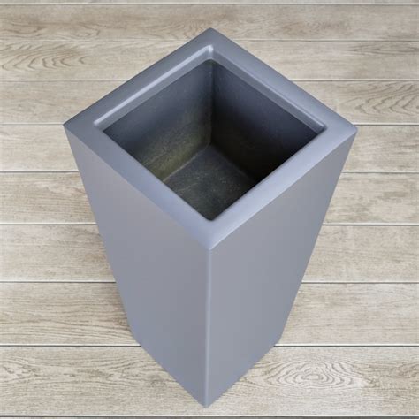 Tall Fibreglass Planter Grey Woodberry