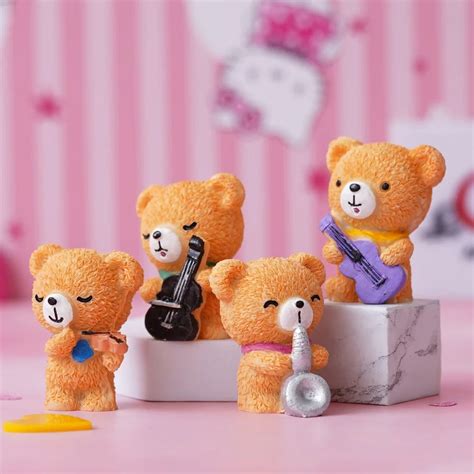 Eunoia Crafts Set Of 4 Cute Teddy Bears Playing Musical Instruments