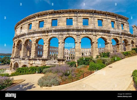 Amphitheater Or Coliseum Of Pula Is A Well Preserved Roman Amphitheater