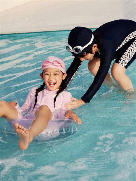 Annil Tween Girl Summer Long Sleeve Sun Protection One Piece Swimsuit