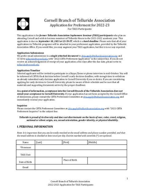 Fillable Online How To Get Into Tass Telluride Association Summer Seminar Fax Email Print