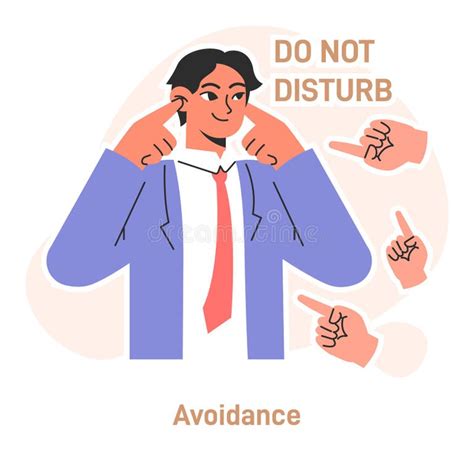 Conflict Management Character With Conflict Avoidance Tactic Stock
