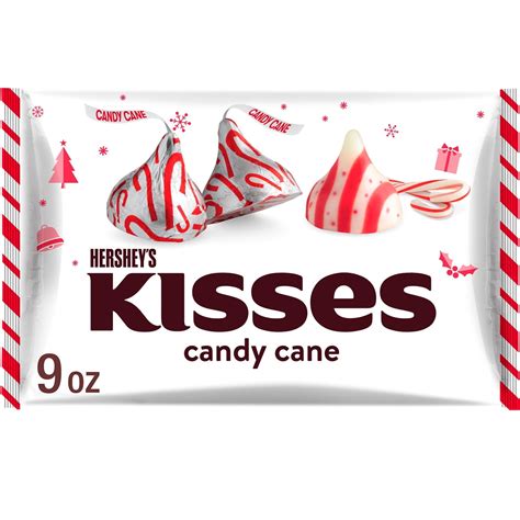 Hersheys Kisses 9 Oz Candy Cane Flavored Christmas Candy Bag
