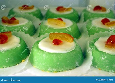 Italian Cassata Sicilian Dessert Stock Image Image Of Arranged Colours 75958363